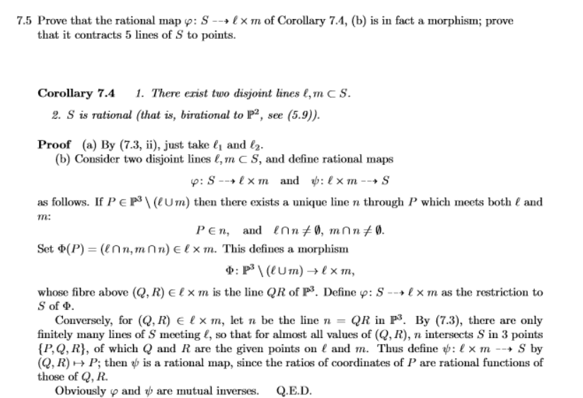 7.5 Prove that the rational map : S--+ 1 xm of | Chegg.com