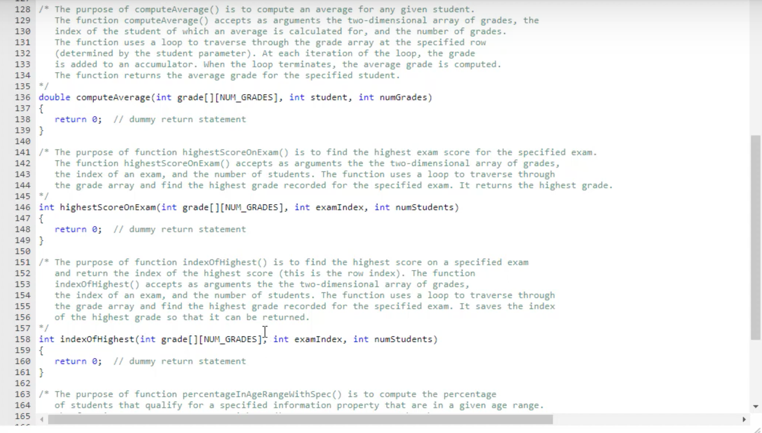 Solved string studentName[NUM_STUDENTS]; Holds the name of | Chegg.com