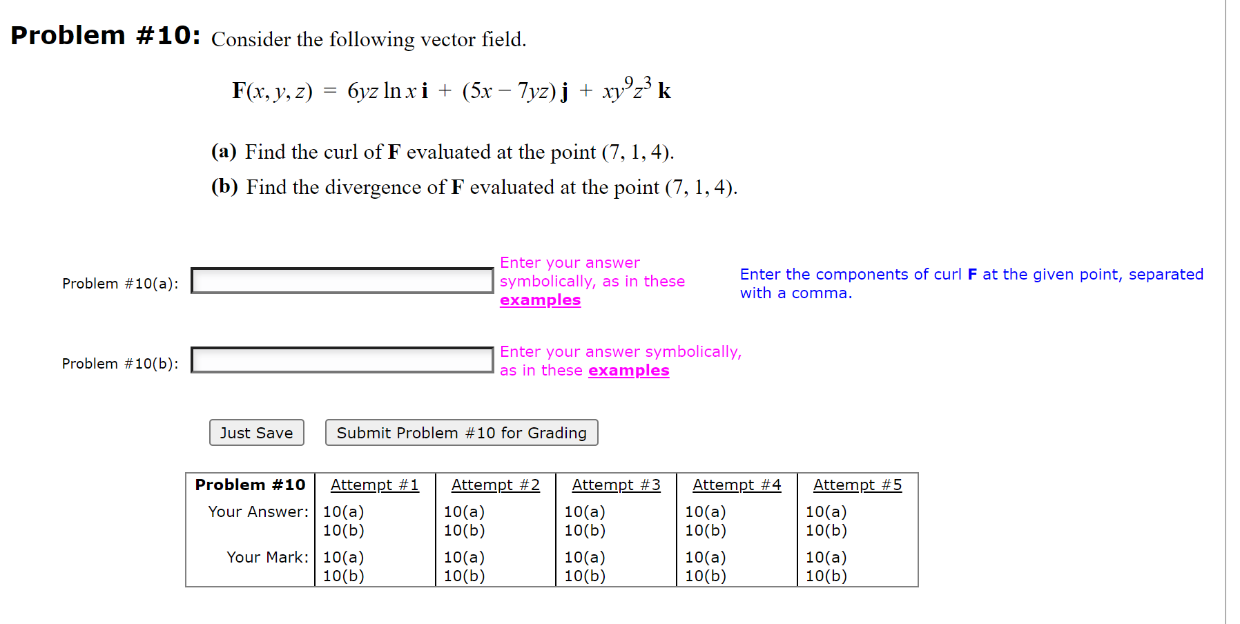 Solved Problem \# 10: Consider the following vector field. | Chegg.com