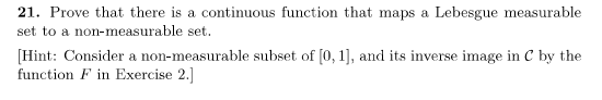 Solved 21. Prove that there is a continuous function that | Chegg.com