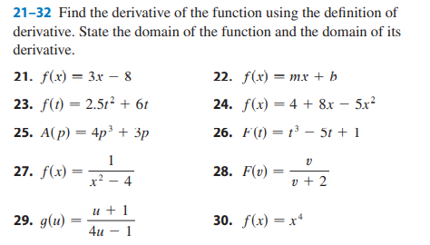 Solved 21-32 Find the derivative of the function using the | Chegg.com
