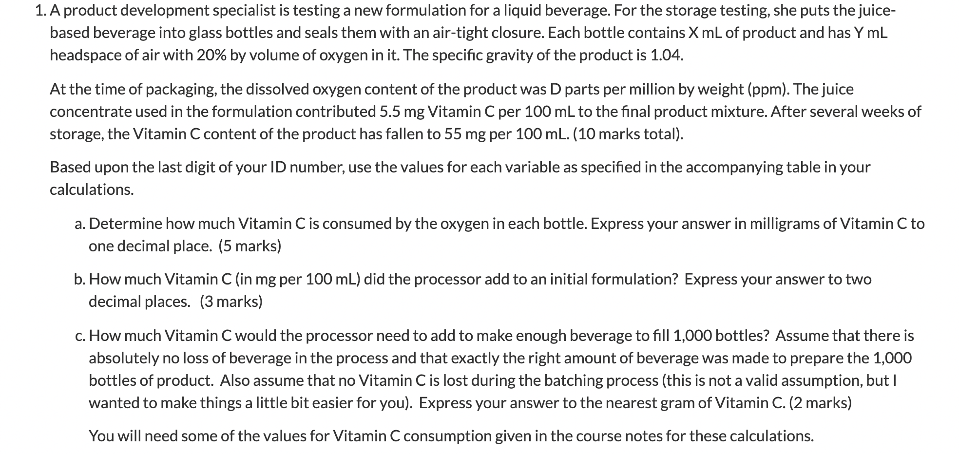 Product Volume = 1375 mL Headspace Volume = 60 | Chegg.com