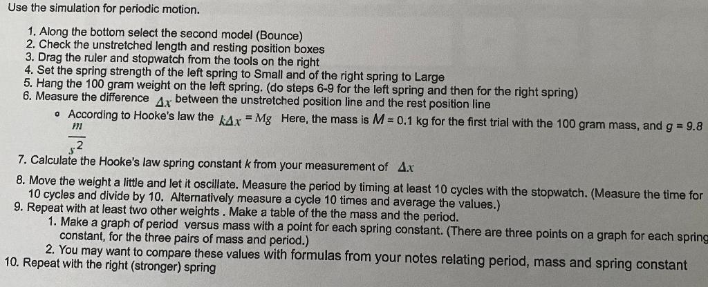 WEBSITE: Masses and Springs: Basics - Measurement | | Chegg.com