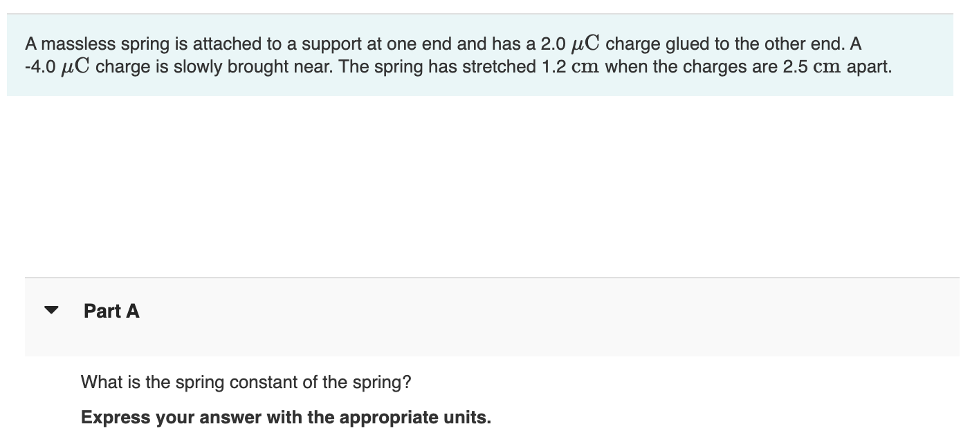 Solved A massless spring is attached to a support at one end | Chegg.com