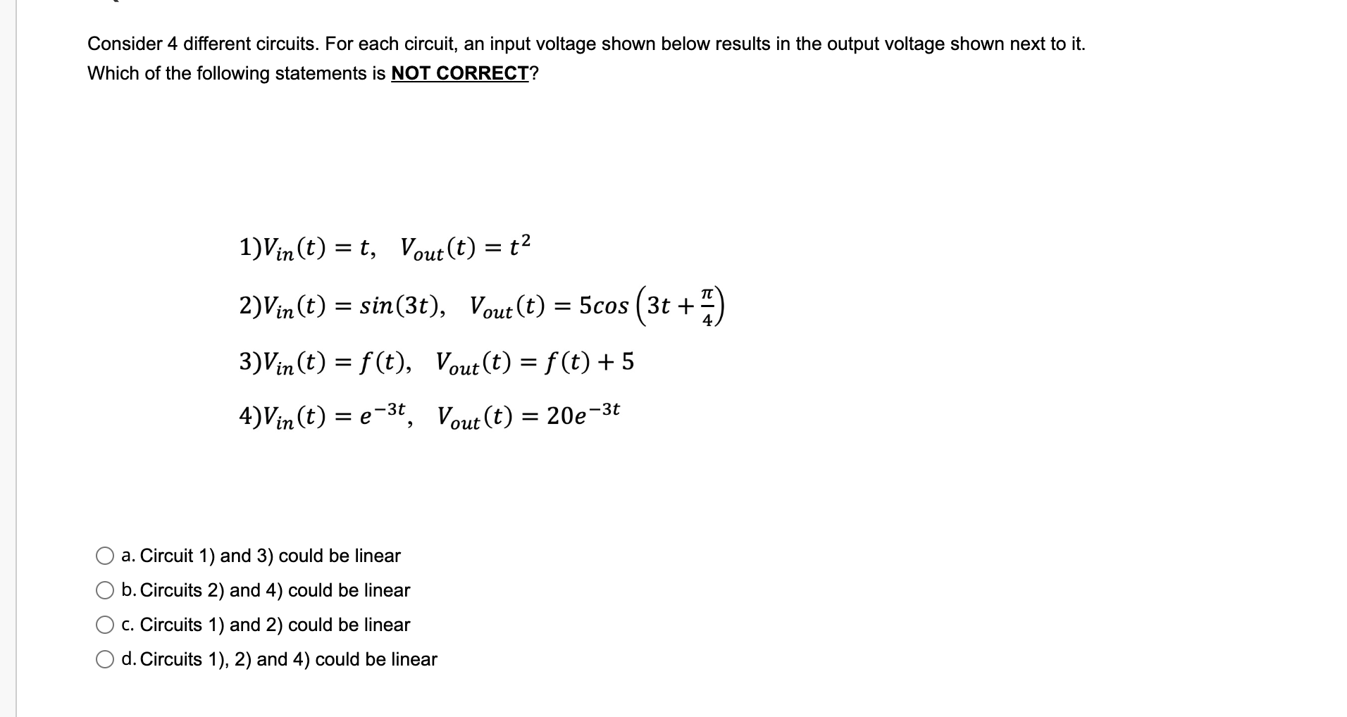 Solved Consider 4 different circuits. For each circuit, an | Chegg.com
