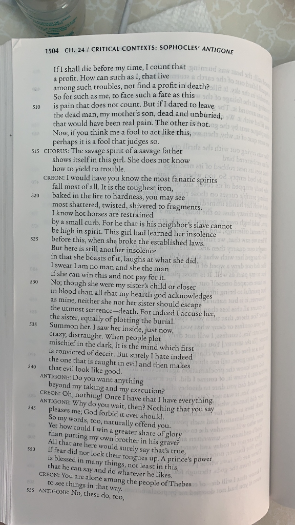 Questions about Antigone 1. Describe the Sentry who | Chegg.com