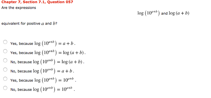 Solved Chapter 7, Section 7.1, Question 057 Are the | Chegg.com