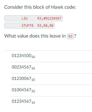 Solved Consider this block of Hawk code: What value does | Chegg.com