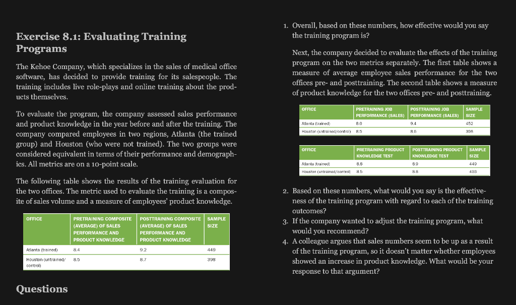 1. Overall, based on these numbers, how effective | Chegg.com