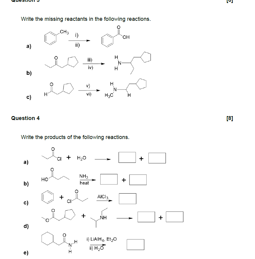 Solved Write the missing reactants in the following | Chegg.com