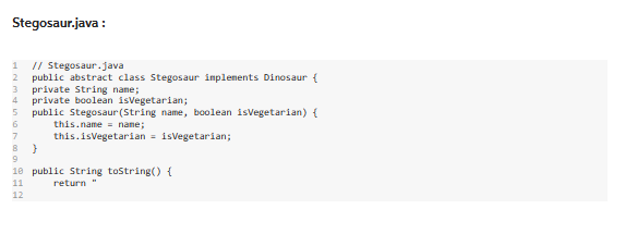 Solved Park.java : Dinosaur.java | Chegg.com