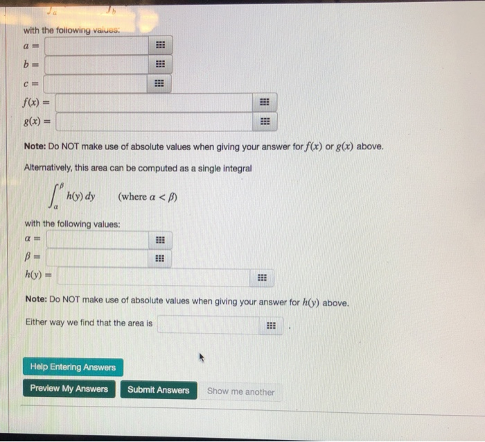 Solved Hw29 5.1 Area between curves: Problem 7 Problem | Chegg.com