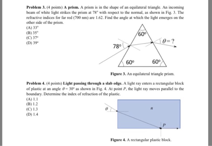 Solved Problem 3. (4 points) A prism. A prism is in the | Chegg.com