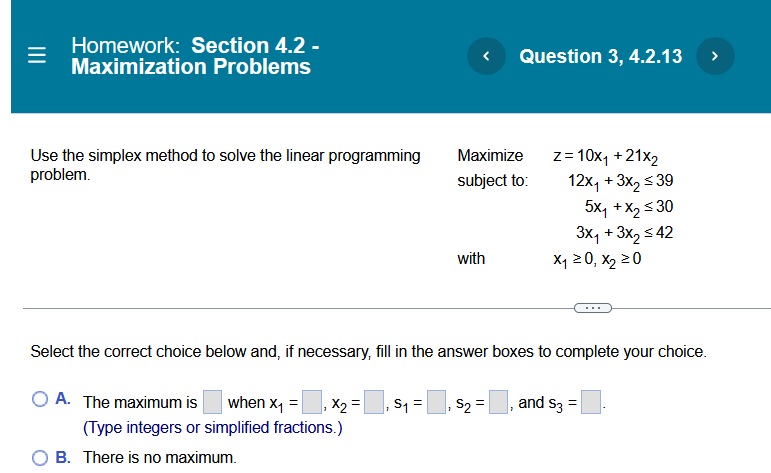 Solved MIL = Homework: Section 4.2 - Maximization Problems | Chegg.com