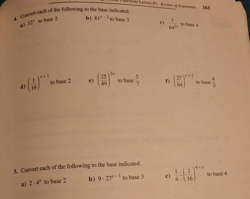 Solved 4. Convert each of the following to the base | Chegg.com