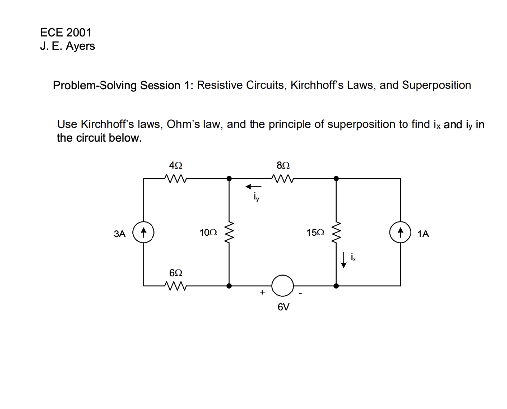 Solved ECE 2001 J. E. Ayers Problem-Solving Session 1: | Chegg.com