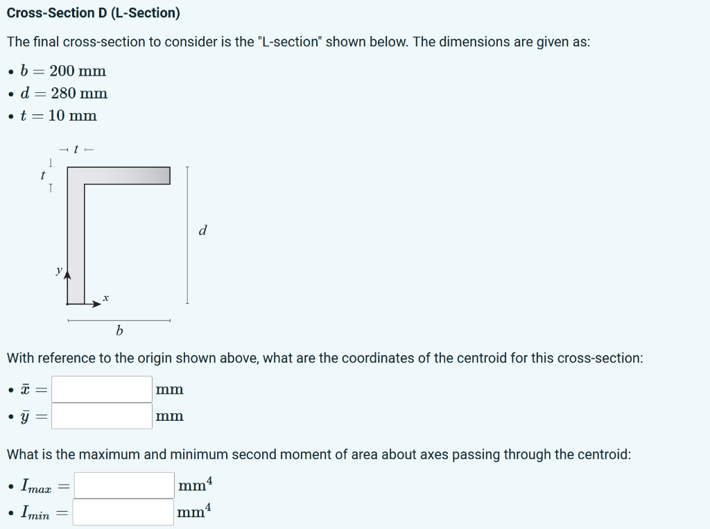 Solved Cross-Section D (L-Section) The final cross-section | Chegg.com
