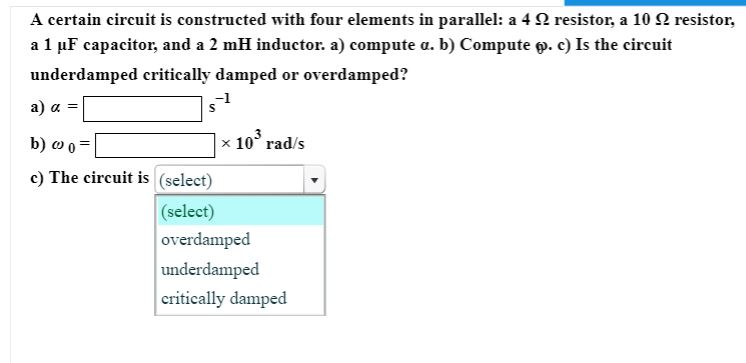 Solved A certain circuit is constructed with four elements | Chegg.com