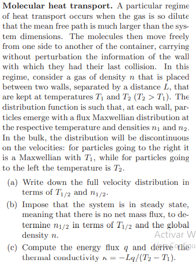 Solved Molecular heat transport. A particular regime of heat | Chegg.com
