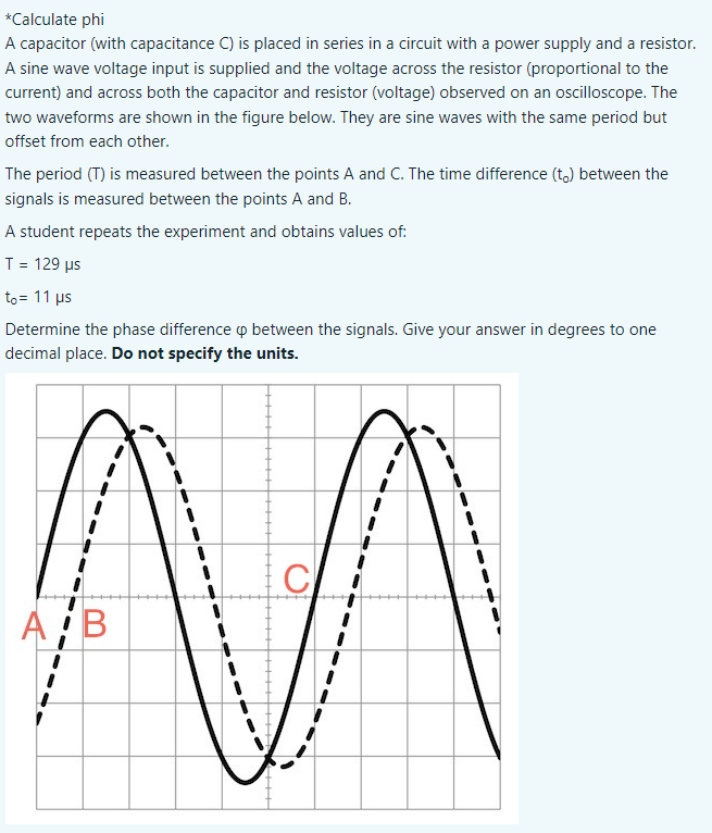 Solved ∗ Calculate phi A capacitor (with capacitance C) is | Chegg.com