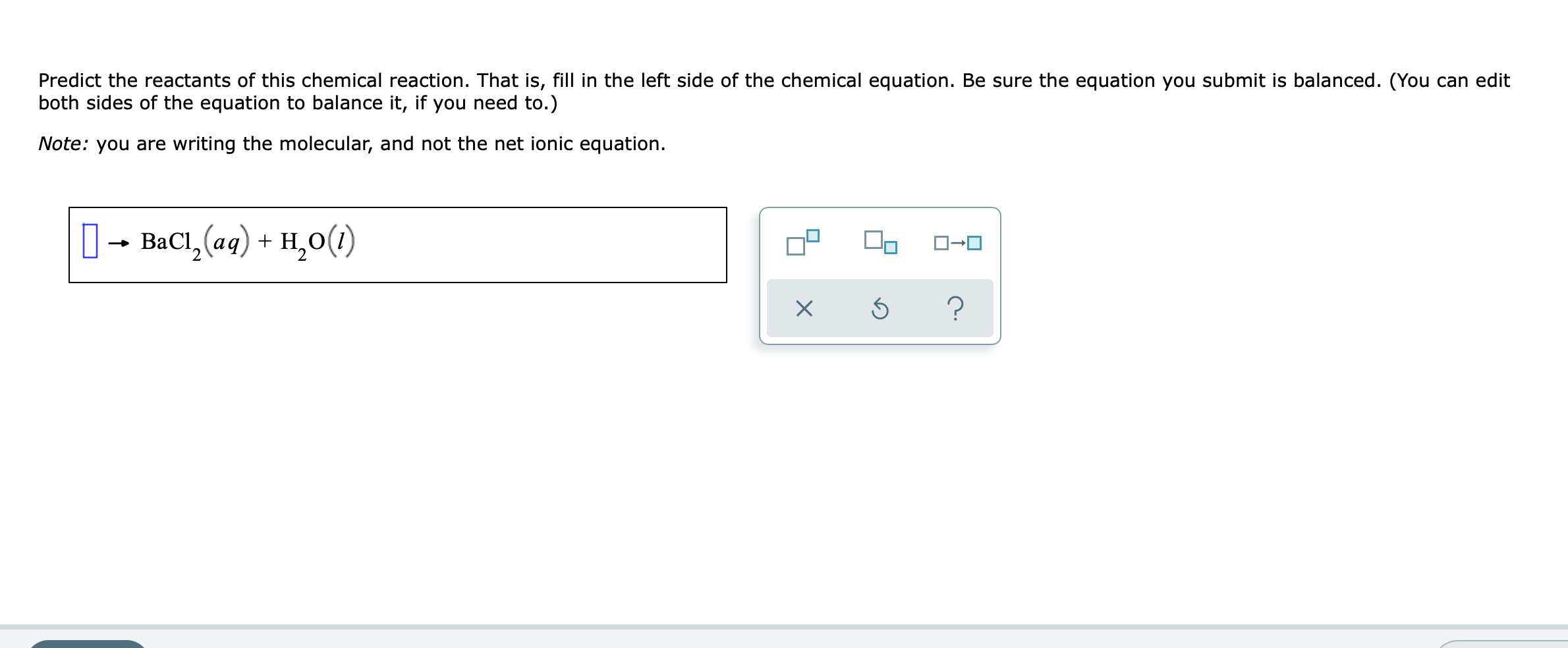 Solved Predict the reactants of this chemical reaction. That | Chegg.com