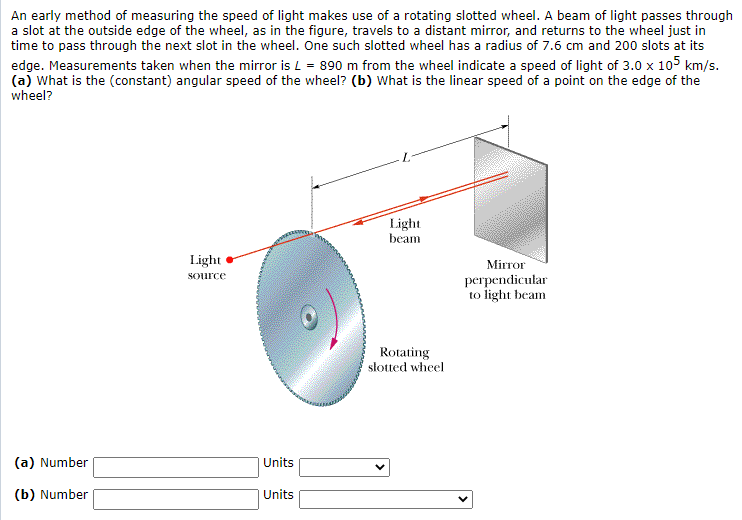 Solved An early method of measuring the speed of light makes | Chegg.com