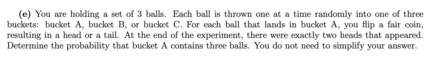 Solved (e) You are holding a set of 3 balls. Each ball is | Chegg.com