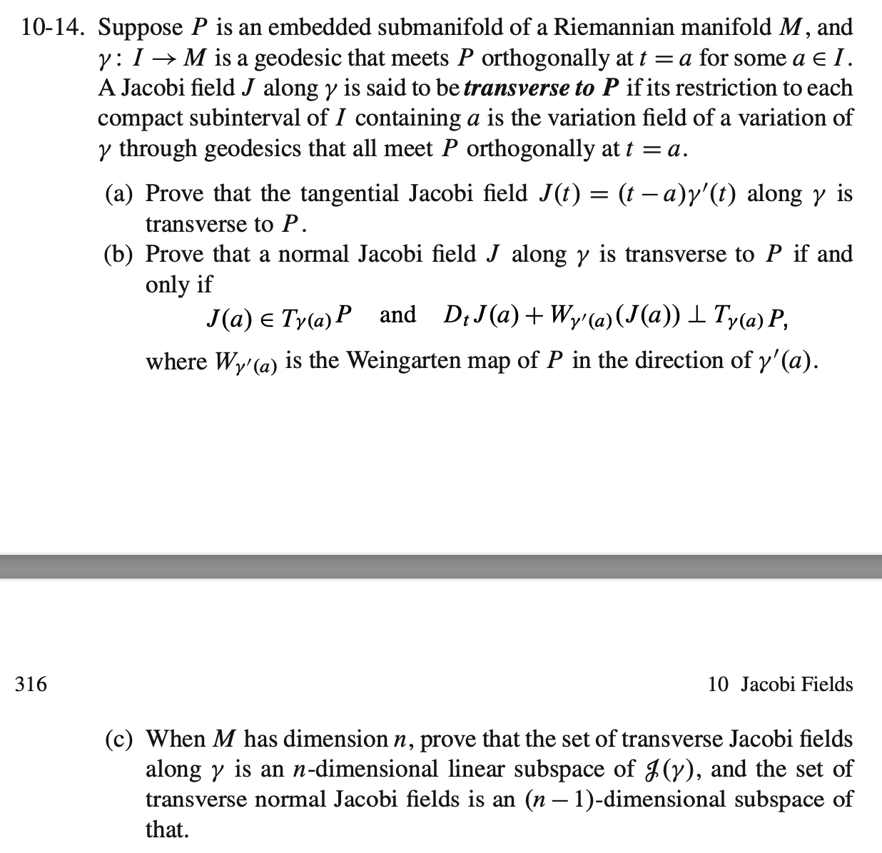 10-14. ﻿Suppose P ﻿is an embedded submanifold of a | Chegg.com