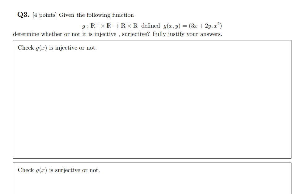 Solved Q3. [4 points] Given the following function | Chegg.com