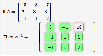 Solved A=⎣⎡−32−1−33−1−73−2⎦⎤ hen A−1= | Chegg.com
