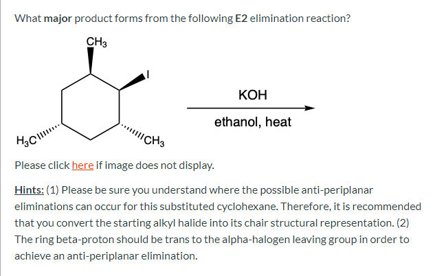Solved What major product forms from the following E2 | Chegg.com