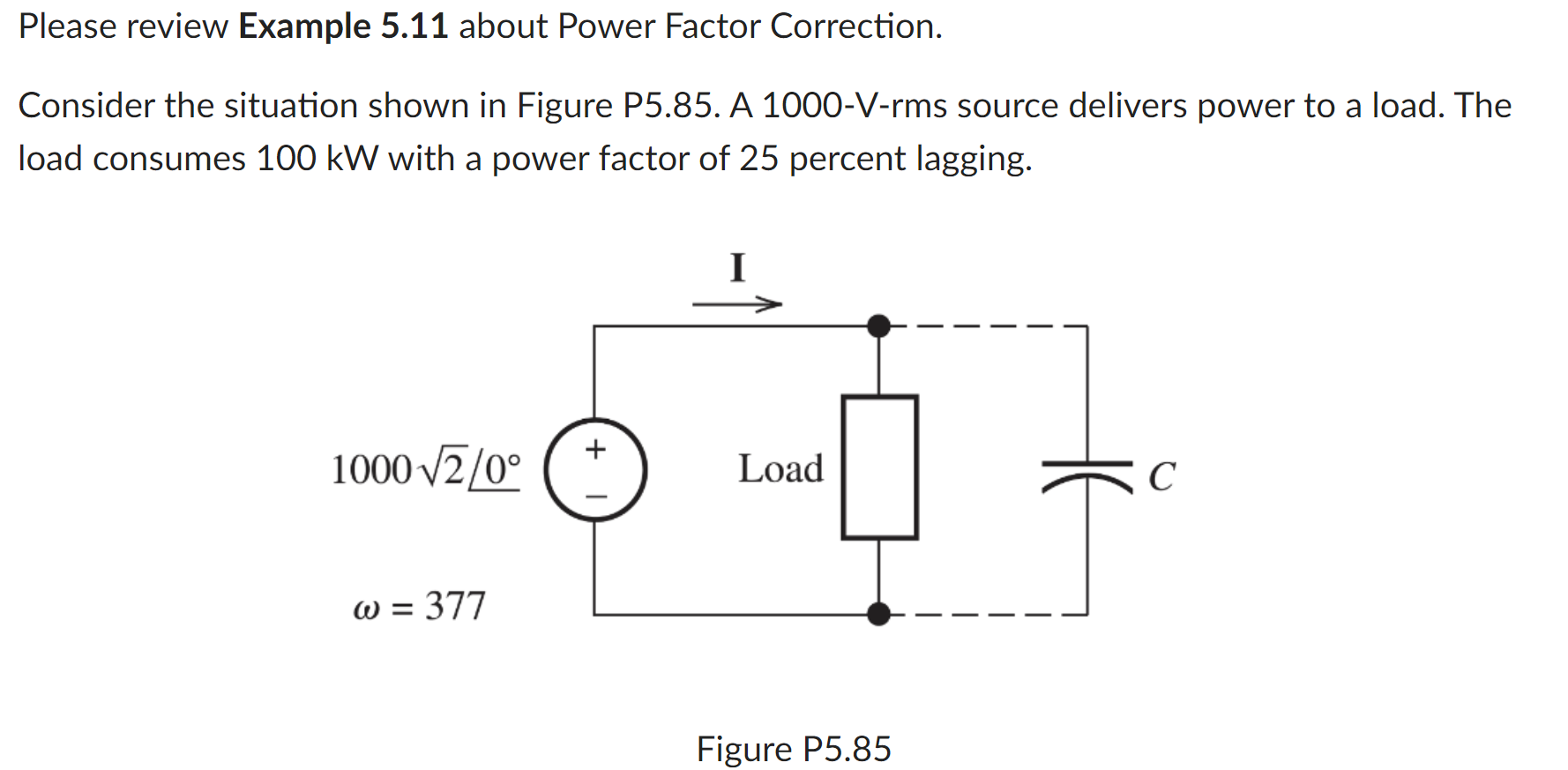 Solved Please review Example 5.11 about Power Factor | Chegg.com
