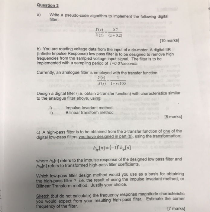 Question2 A Write A Pseudo Code Algorithm To