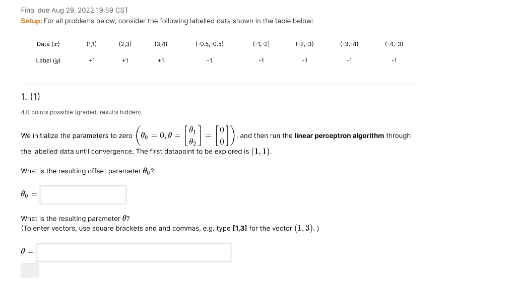 Solved Final due Aug 29, 2022 19:59 CST Setup: For all | Chegg.com