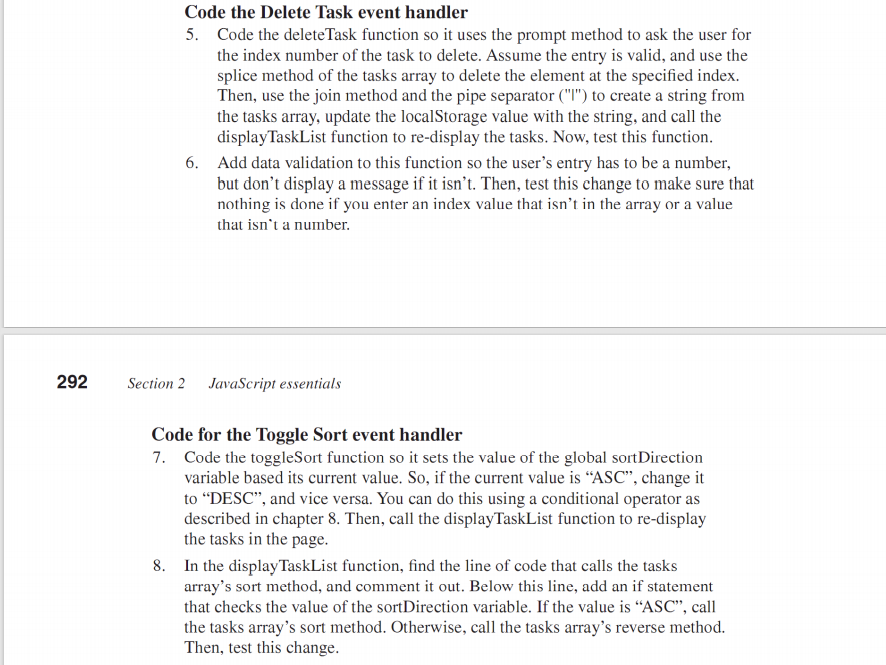 Solved Exercise 9-1 Enhance the Task Manager application | Chegg.com