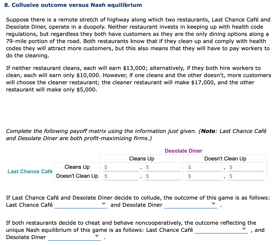 Solved Collusive outcome versus Nash equilibriumSuppose | Chegg.com
