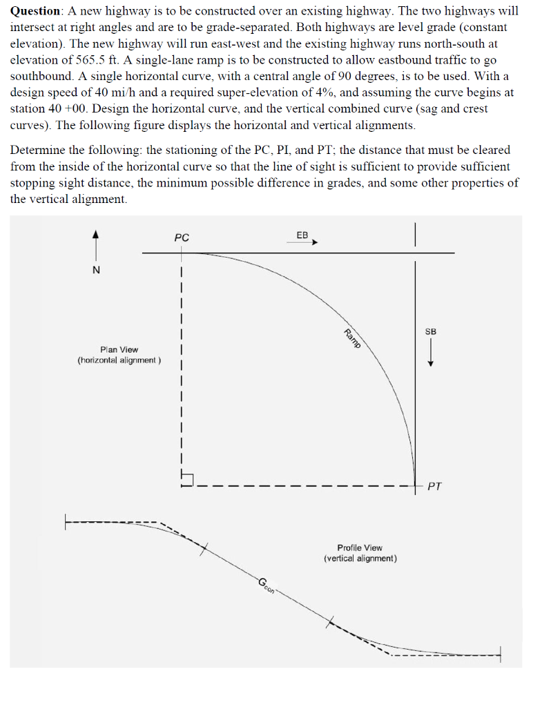 Solved Question: A new highway is to be constructed over an | Chegg.com