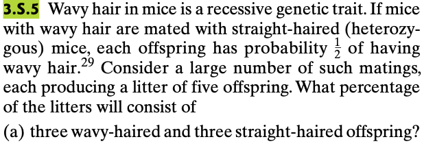 Solved 3.S.5 Wavy hair in mice is a recessive genetic trait. | Chegg.com