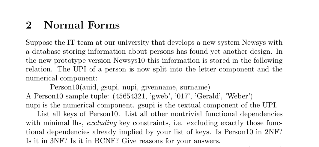 Summary • Three normal forms (NFs) widely discussed: | Chegg.com