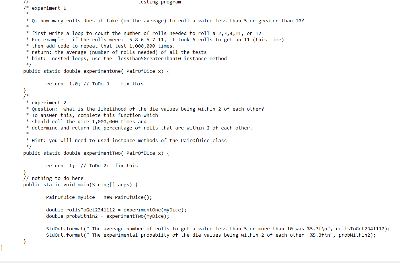 Solved import stdlib.stdout; import stdlib.stdRandom; /* * | Chegg.com