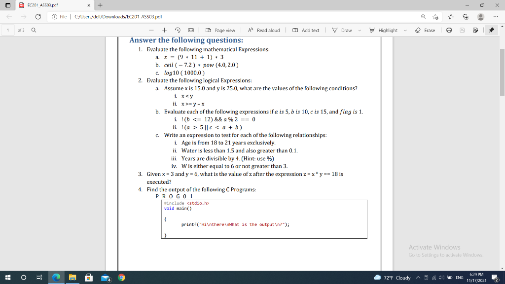 Solved C X C201 ASSO3.pdf c File | Chegg.com