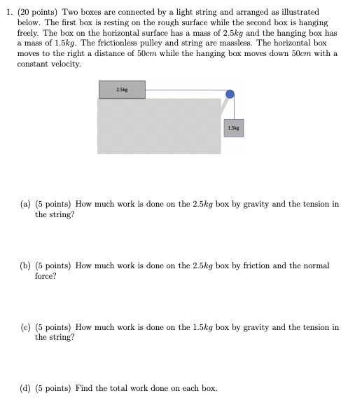 Solved Two boxes are connected by a light string and | Chegg.com