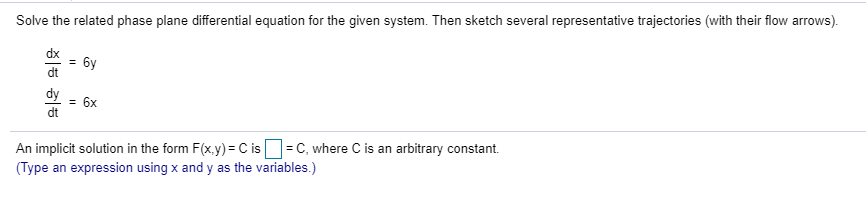 Solved Solve the related phase plane differential equation | Chegg.com