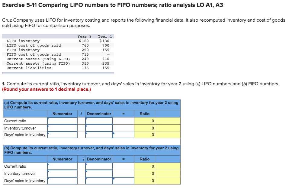 Solved Exercise 5-11 Comparing LIFO numbers to FIFO numbers; | Chegg.com
