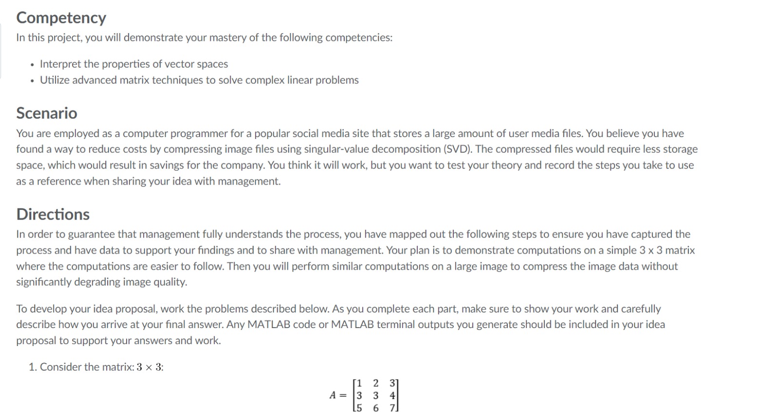 Solved Competency In this project, you will demonstrate your | Chegg.com