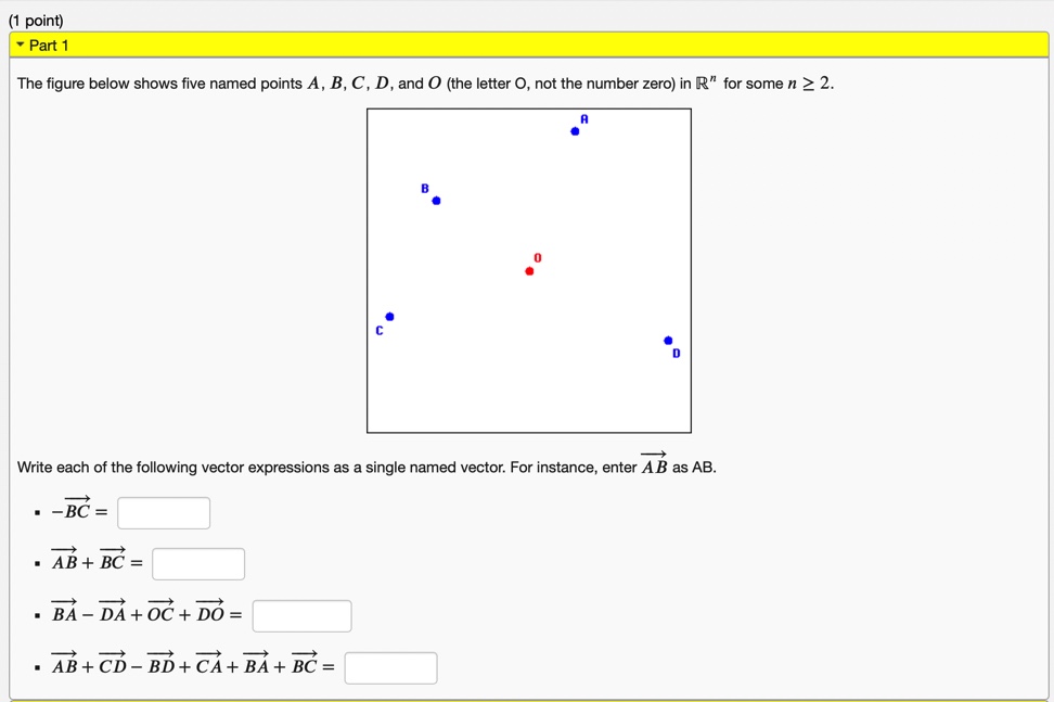 Solved The figure below shows five named points A,B,C,D, and | Chegg.com
