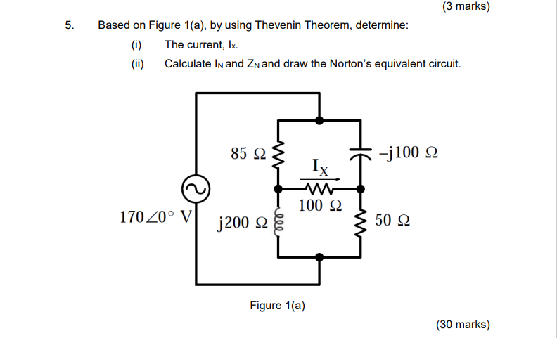 Solved 5. Based on Figure 1(a), by using Thevenin Theorem, | Chegg.com