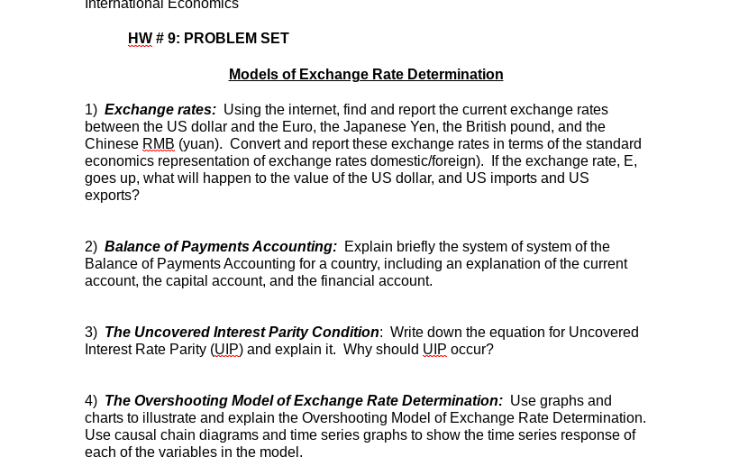 Solved 1) Exchange rates: Using the internet, find and | Chegg.com