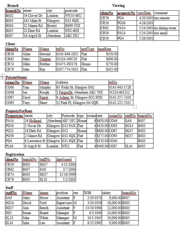 Solved 1. Using the tables on the previous page, write | Chegg.com