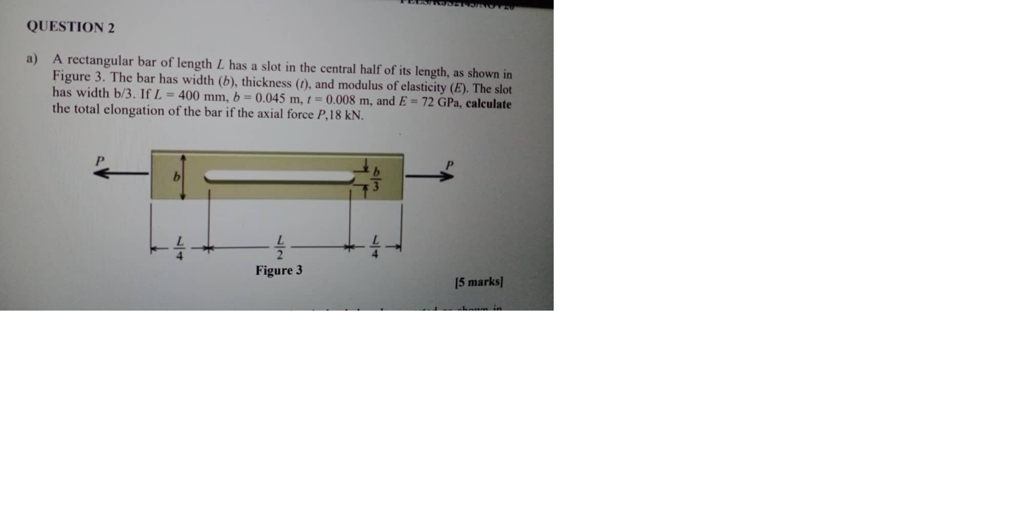 Solved QUESTION 2 a) A rectangular bar of length L has a | Chegg.com